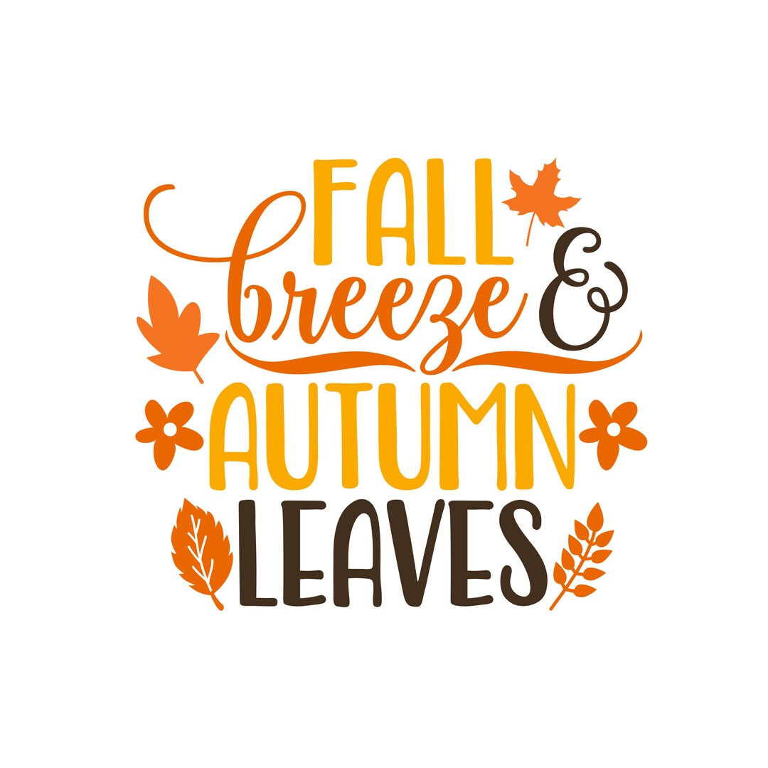 Die Cut Vinyl Decal " Fall Leaves and Autumn Leaves" for Doors, Windows ...