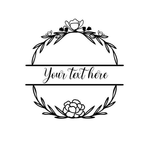 Floral Wreath Decal - Etsy