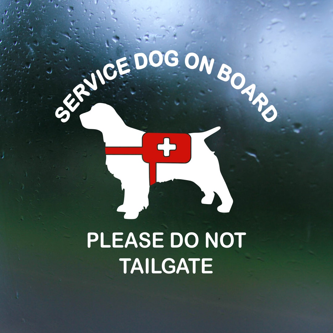Service Dog on Board Vinyl Decal Car Decal, Truck Decal, Rear Window ...