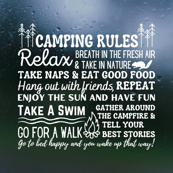 Camping Rules - Etsy