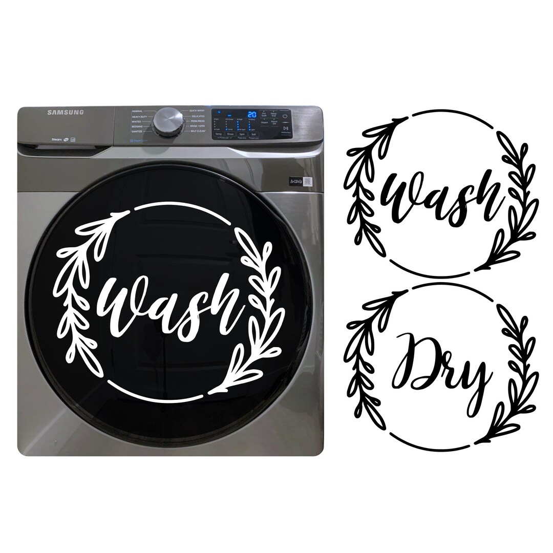 2PC Die Cut Vinyl "wash" & "dry" Decal Pack - Washer / Dryer Decals - Etsy