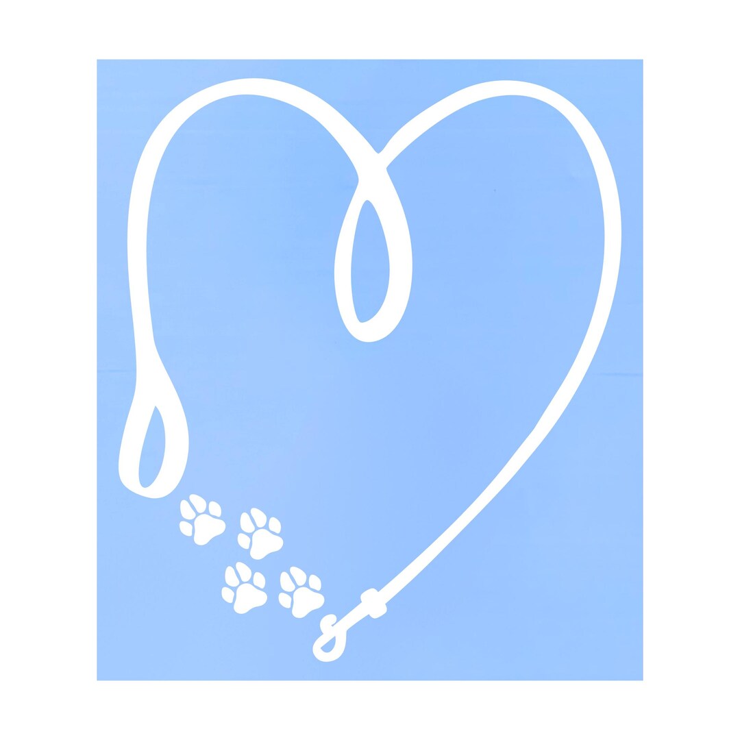 Dog Leash Heart Vinyl Decal: Car, Truck, Laptop - Etsy