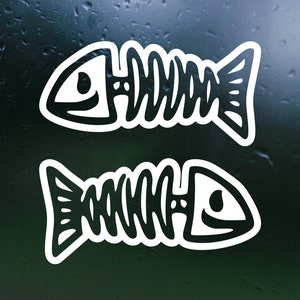 Mirrored Fish Skeleton Decals Car Decals, Truck Decals, Camper Decals ...