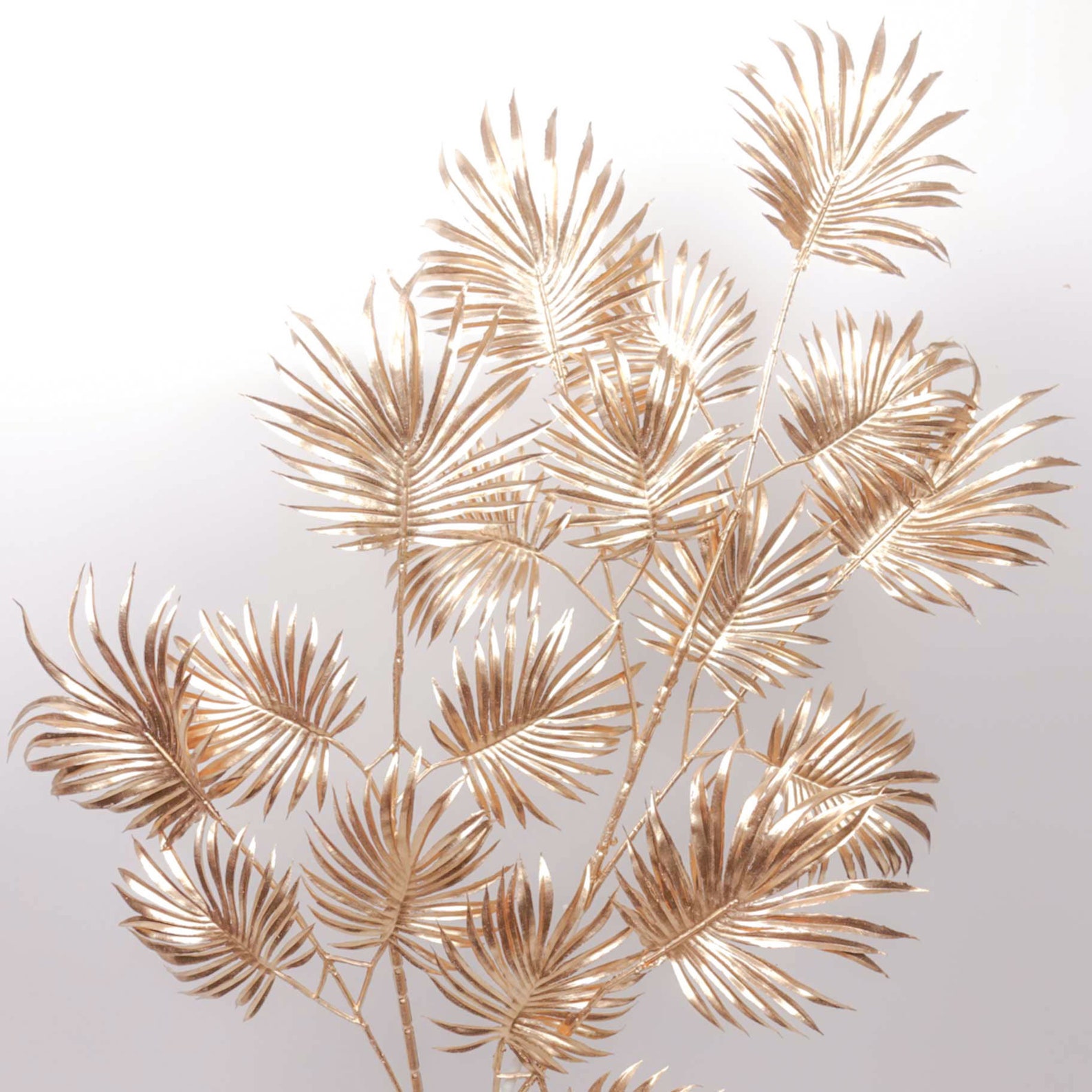 Gold Fan Leaves Spray 73cmh | Artificial Gold Leaf | Faux Flower | Home ...