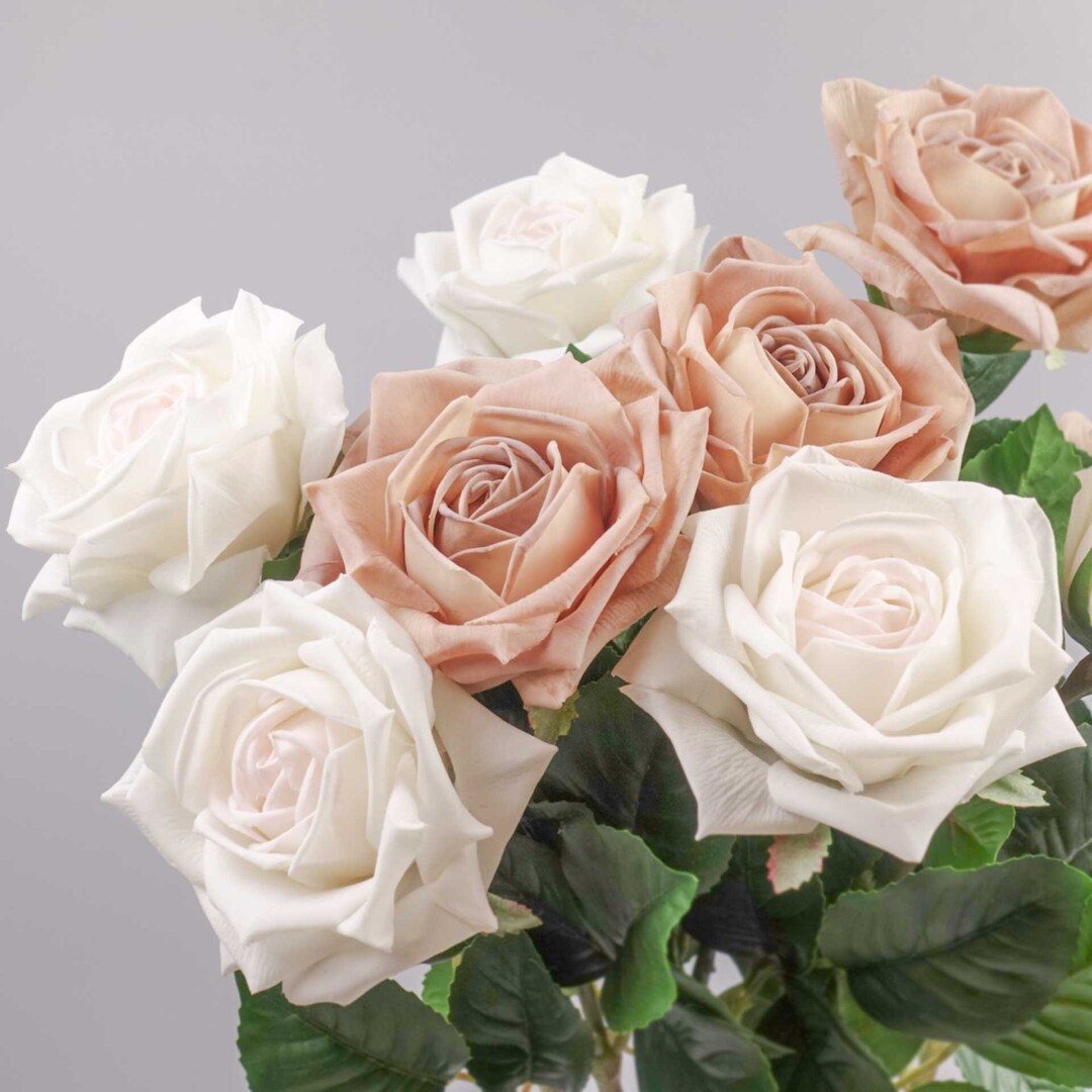 Real Touch Big Head Garden Rose Stem type 2 60cmh - Etsy