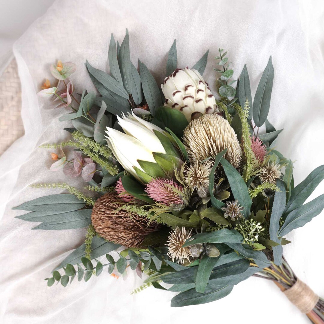 Native Protea Banksia Bouquet 70cmh X 40cmw | Hand-tied Native Flower ...