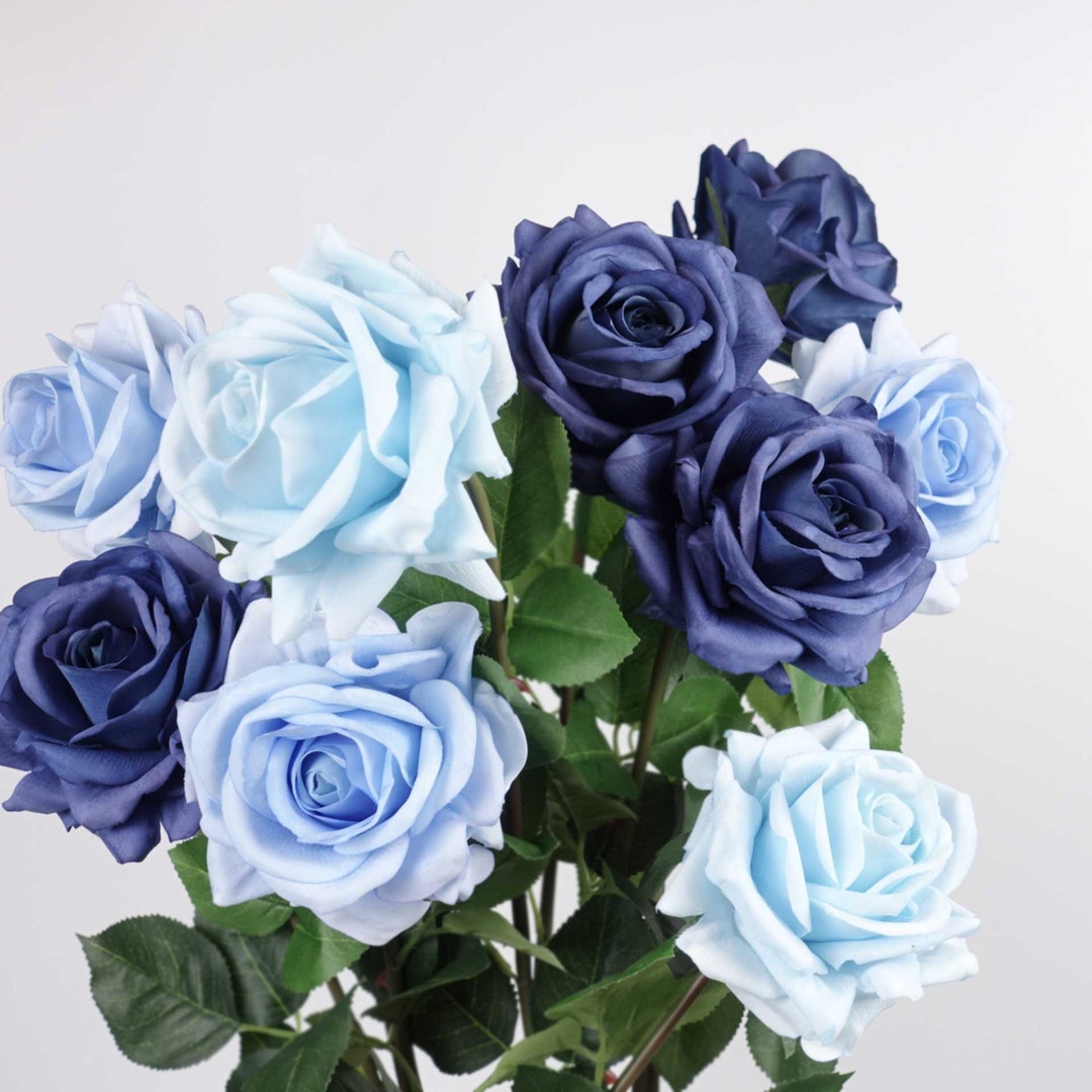 Real Touch Big Head Garden Rose Stem type 1 75cmh Artificial Faux ...