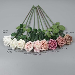Real Touch Small Rose Stem 46cmh | Artificial Faux Flowers | Rose Stem ...