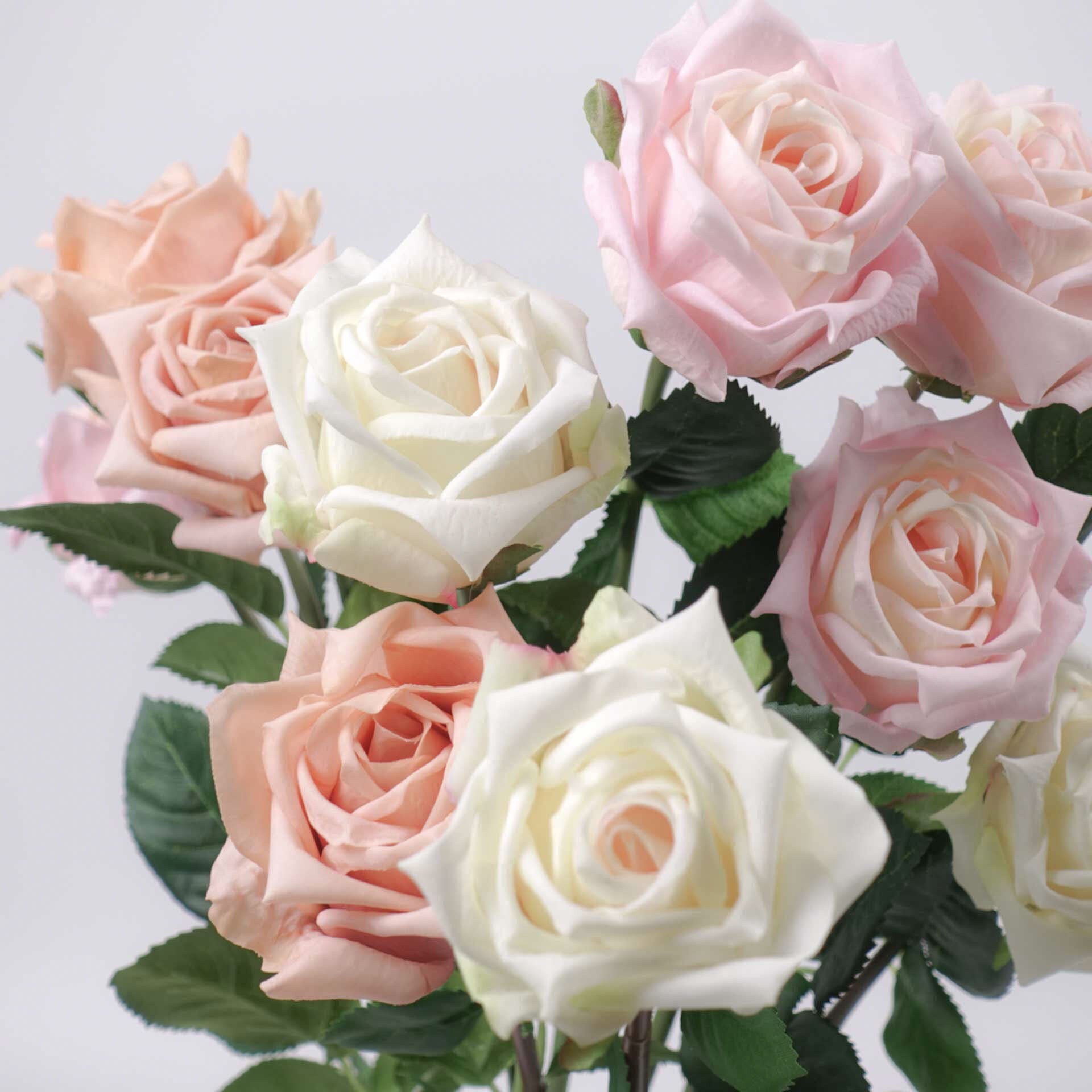 Real Touch Small Rose Stem 46cmh | Artificial Faux Flowers | Rose Stem ...