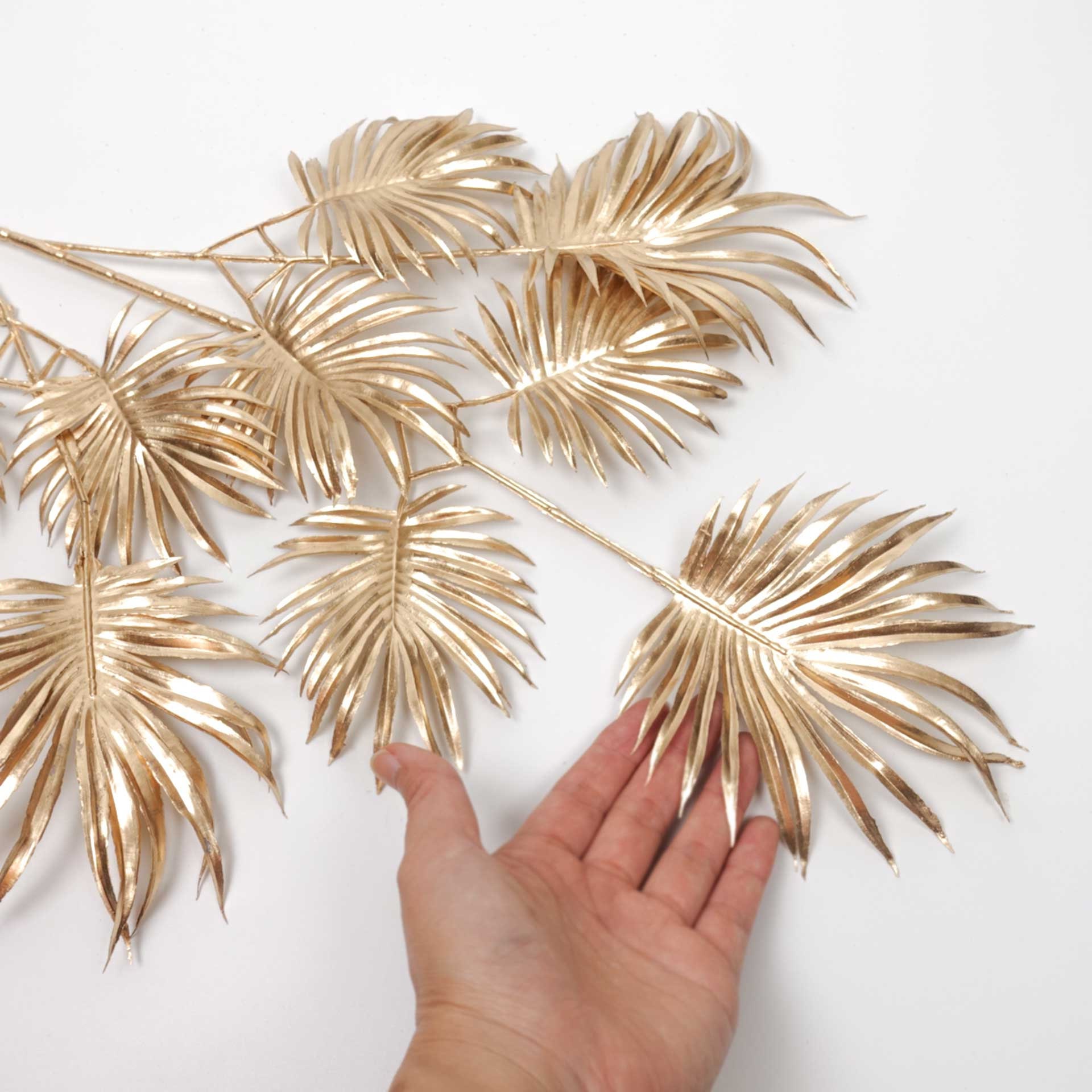 Gold Fan Leaves Spray 73cmh Artificial Gold Leaf Faux | Etsy