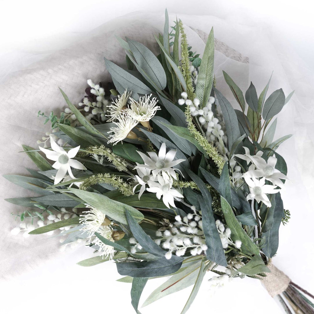 Native Flannel Wattle Bouquet 60cmh X 35cmw Hand-tied Flower Bouquet ...