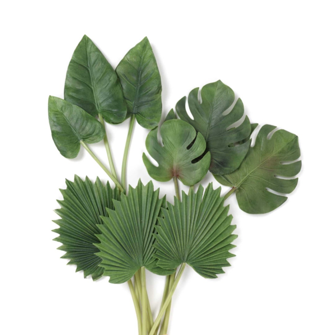 3 Stems Tropical Leaf Bundle 45cmh, Artificial Greenery, Tropical Leaf ...