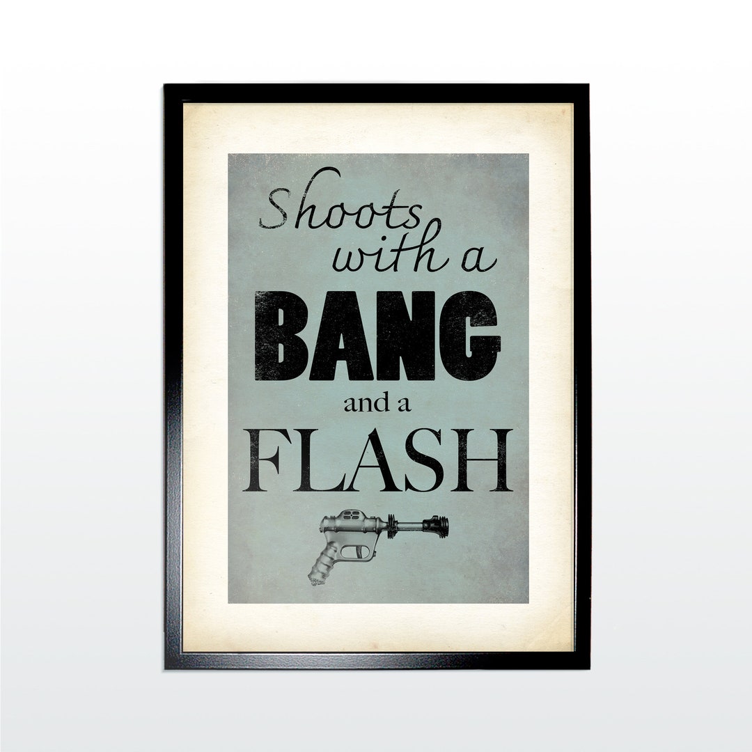 BANG FLASH. Colour Minimalist Typography Quirky Vintage Style - Etsy