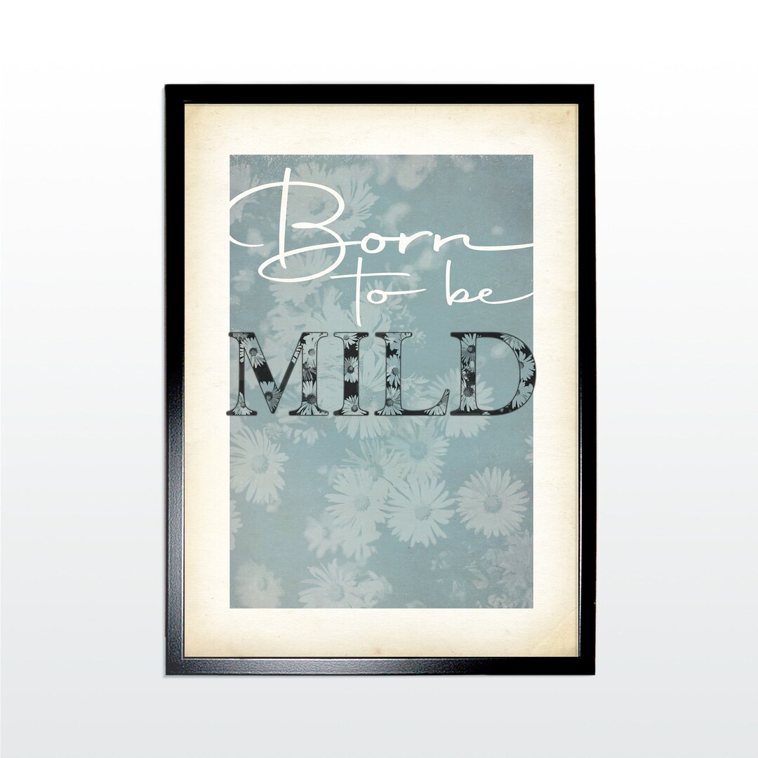 BORN MILD. Colour Minimalist Typography Quirky Vintage Style - Etsy