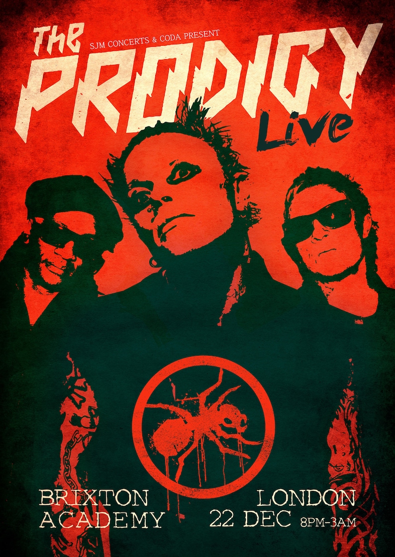 The Prodigy Retro Style Concert Poster Art Print | Etsy