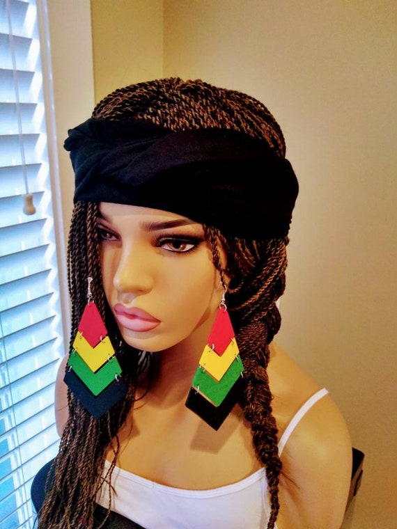 Rasta Colors Red Yellow Green Black Long Wood Link African | Etsy Canada