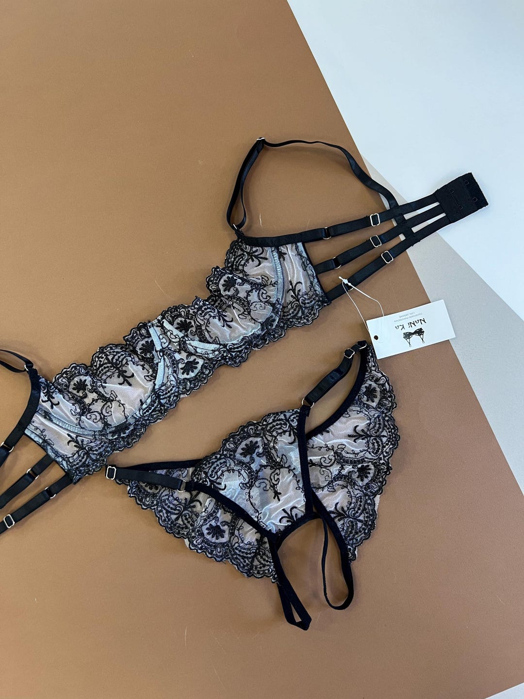 Shelf Bra Open Crotch Lingerie ROXY Handmade Lingerie Bra and Panty Set ...