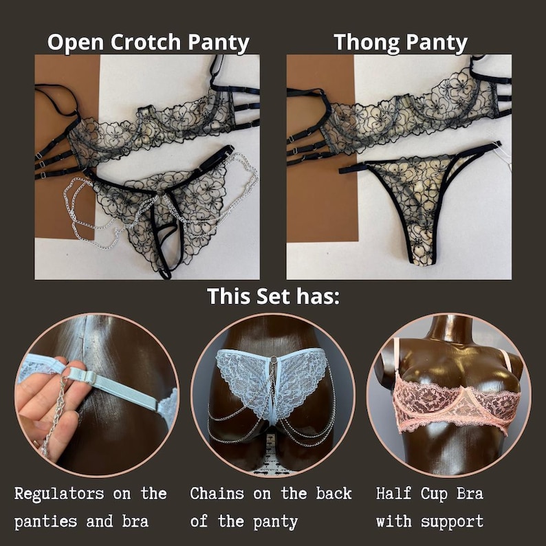 Shelf Cup Bra With Support Transparent Embroidered Lace Bralette- Roxy ...