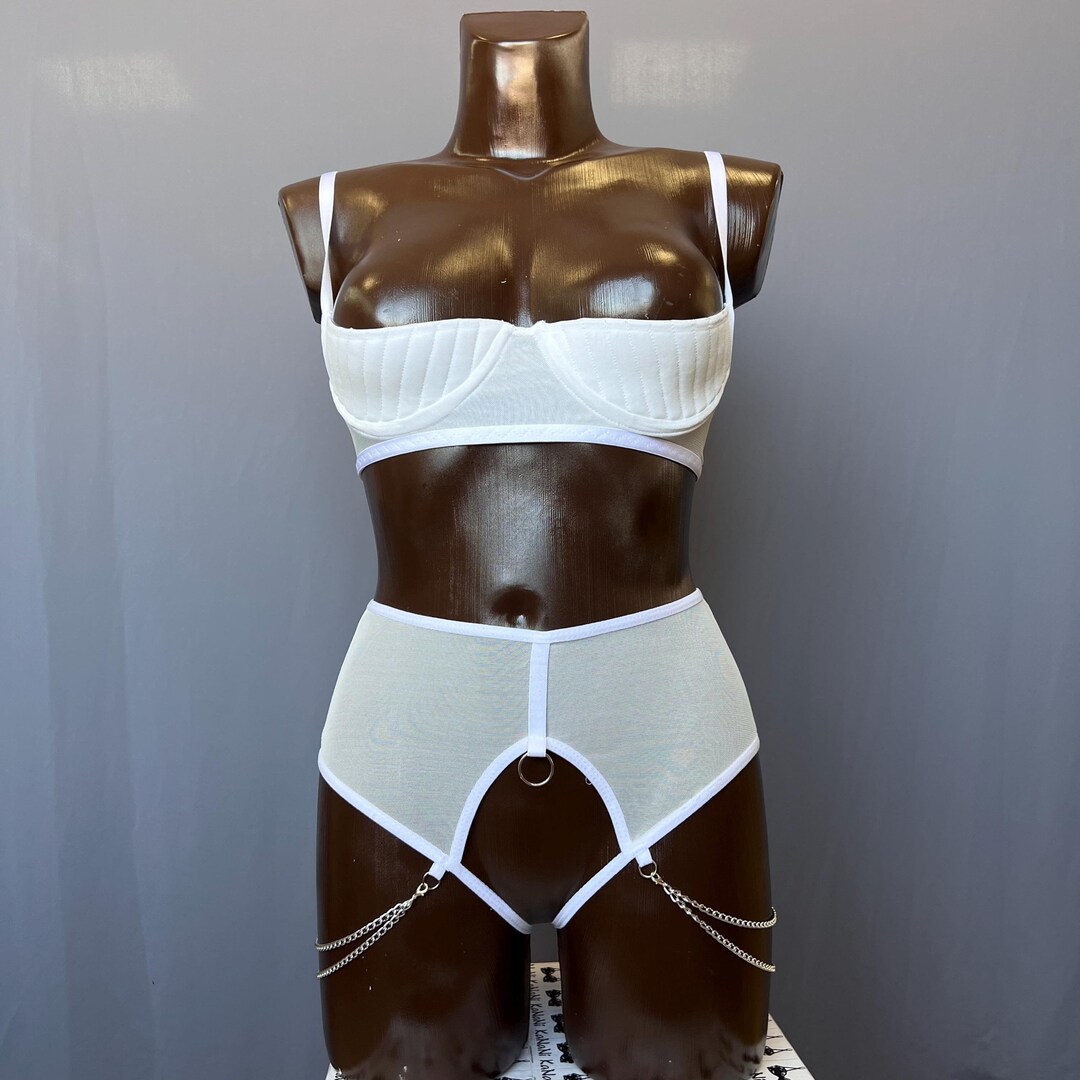 Blue Shelf Bra Open With Support 1/4 Cup Bra Crotchless Panties - SUMMER Cupless Underwire Bra ...