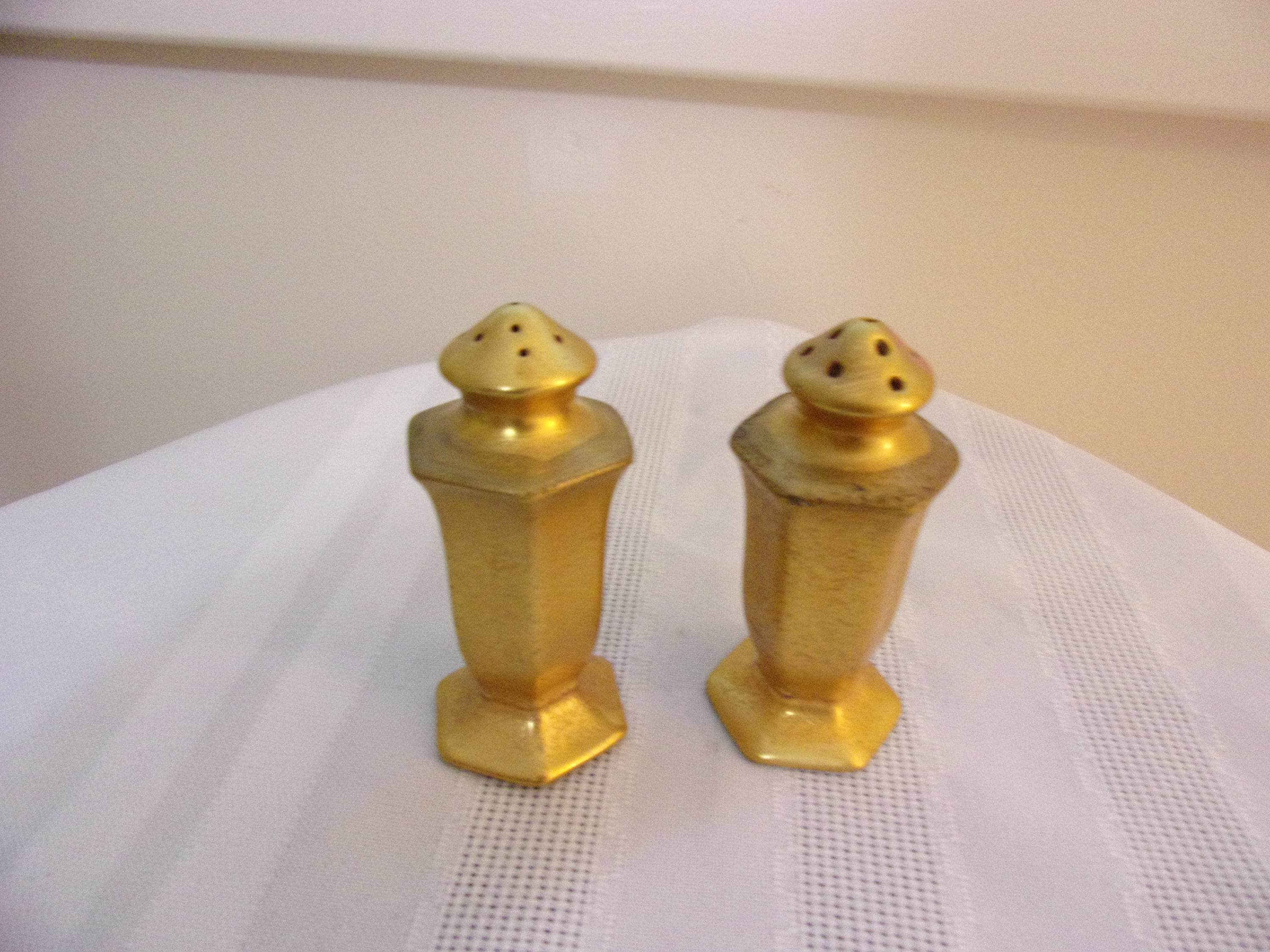 Vintage Gold Tone Salt & Pepper Shakers | Etsy