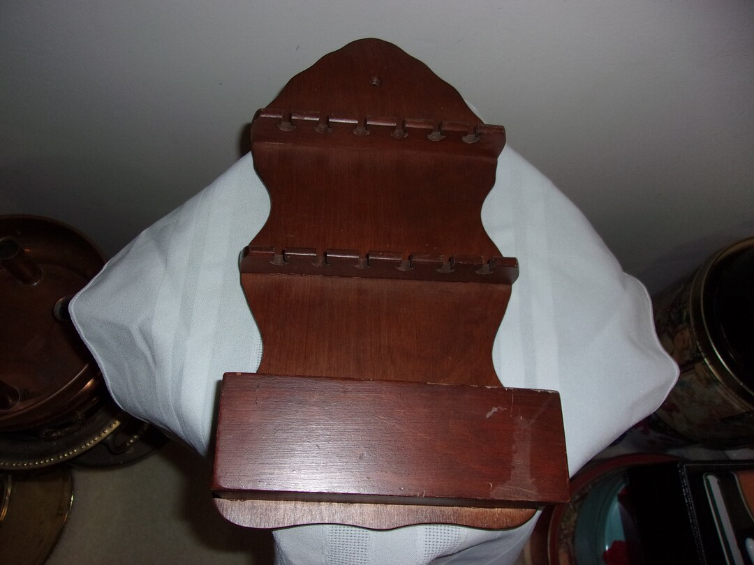 Vintage Wooden Wall or Table Top Collectible Spoon Rack/shelf Holds ...