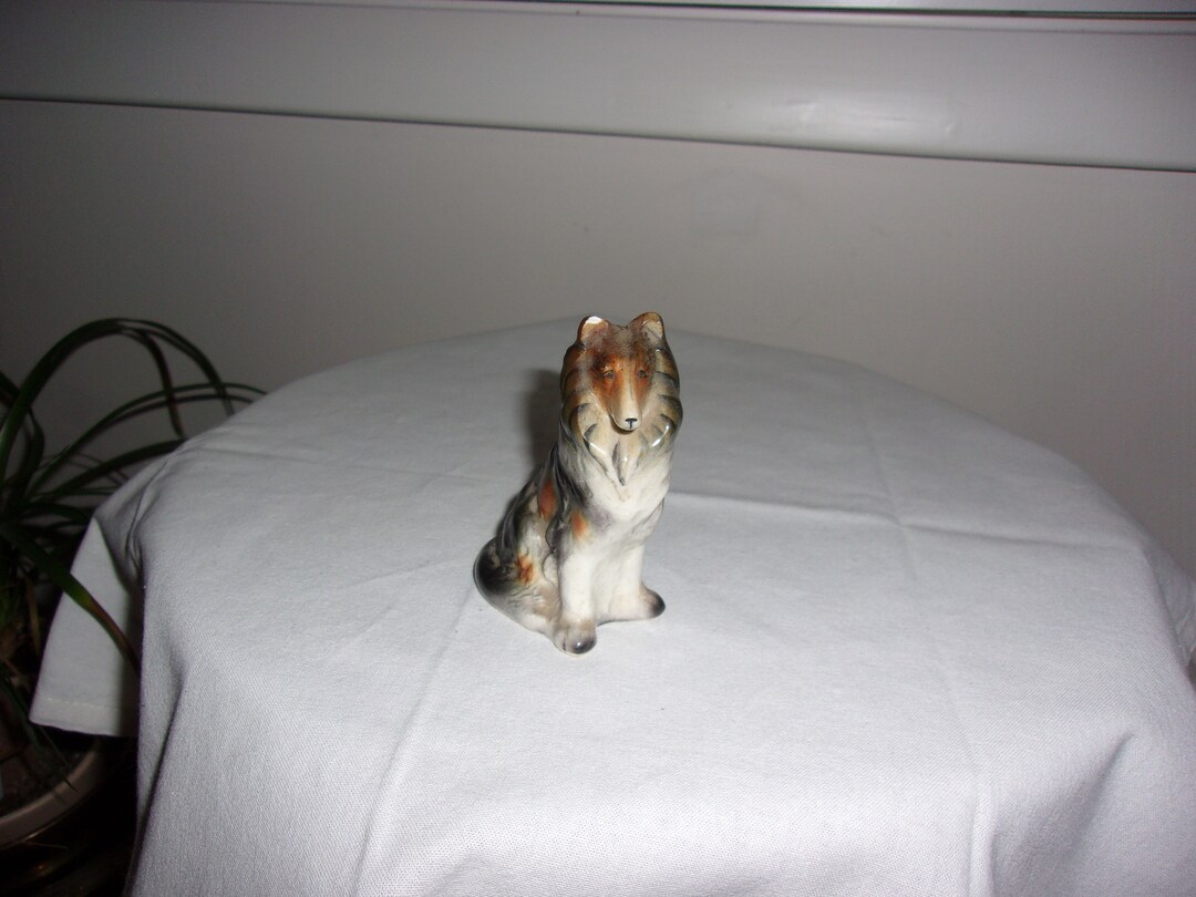 Vintage Small Porcelain Collie Dog Figurine/salt Shaker - Etsy