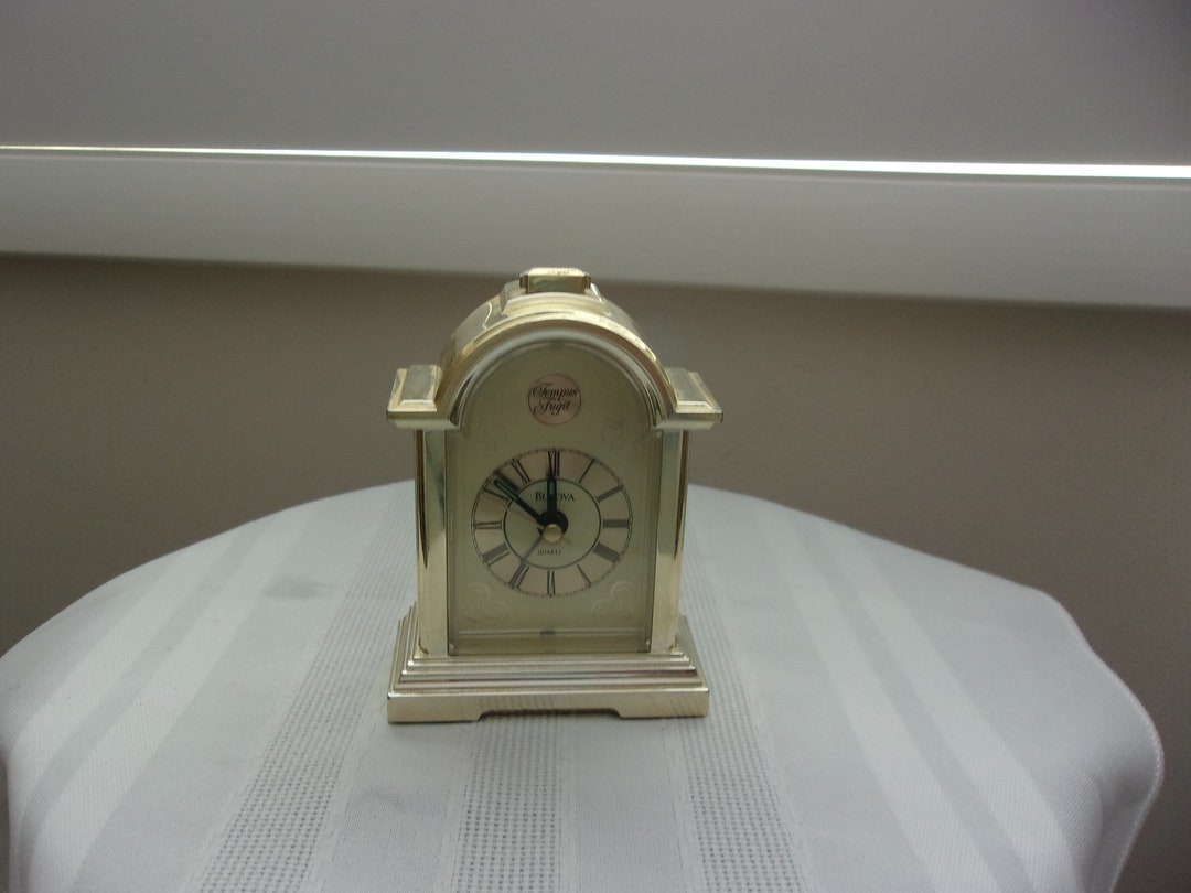 Vintage Small Gold Tone Bulova Clock - Etsy