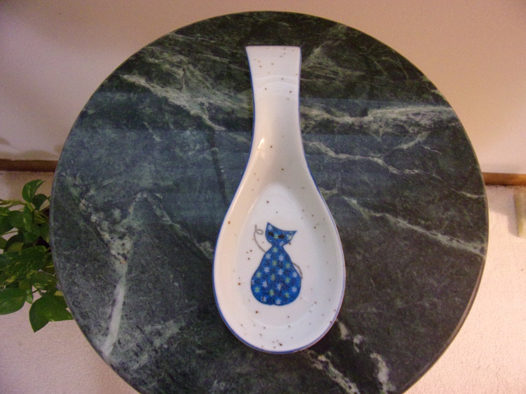 Vintage Ceramic Cat Spoon Rest - Etsy