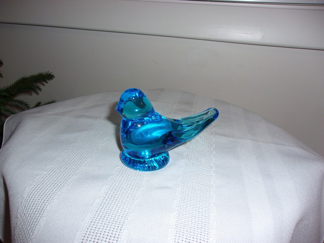 Vintage Blue Art Glass Blue Bird of Happiness Figurine - Etsy