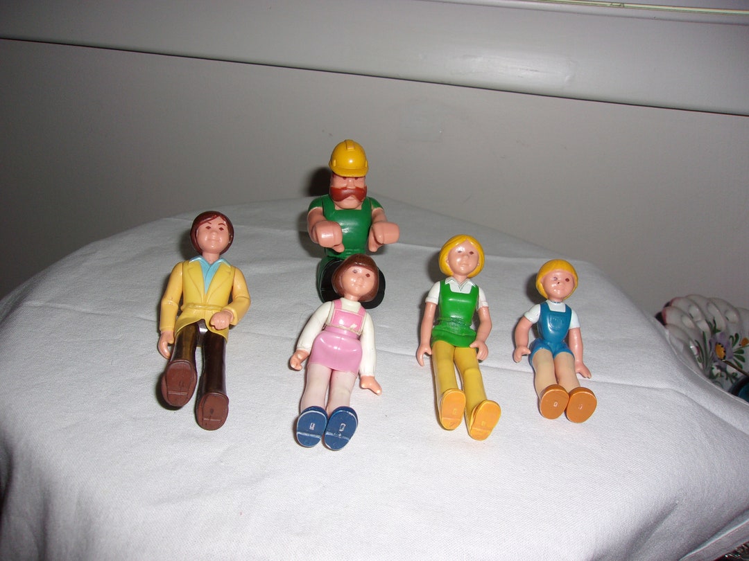 Vintage Set of Five People Bendable Toys - Etsy