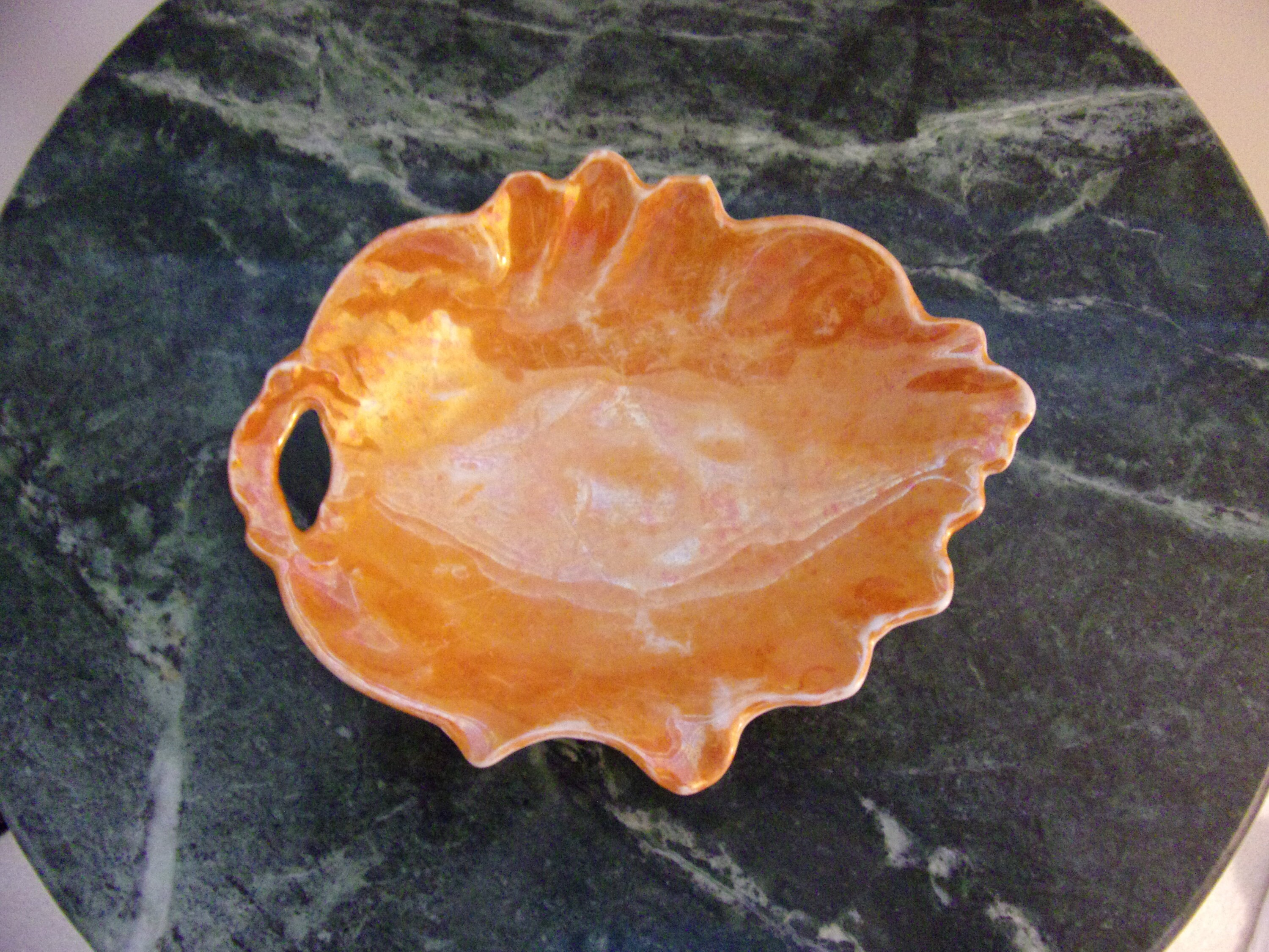 Vintage Ceramic Orange Leaf Dish Home Decor Dish Made In | Etsy