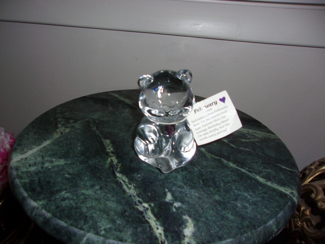 Vintage Fenton Art Glass February Bear Figurine - Etsy