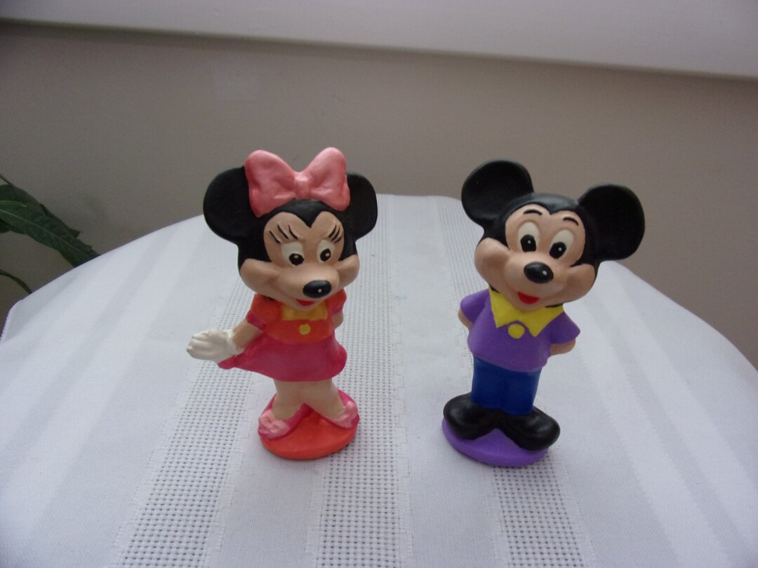 Vintage Handcrafted Ceramic Mickey & Minnie Mouse Small Figurines - Etsy
