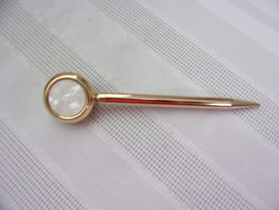 Vintage Retractable Pencil Brooch With Faux Mother Of Pearl - Etsy