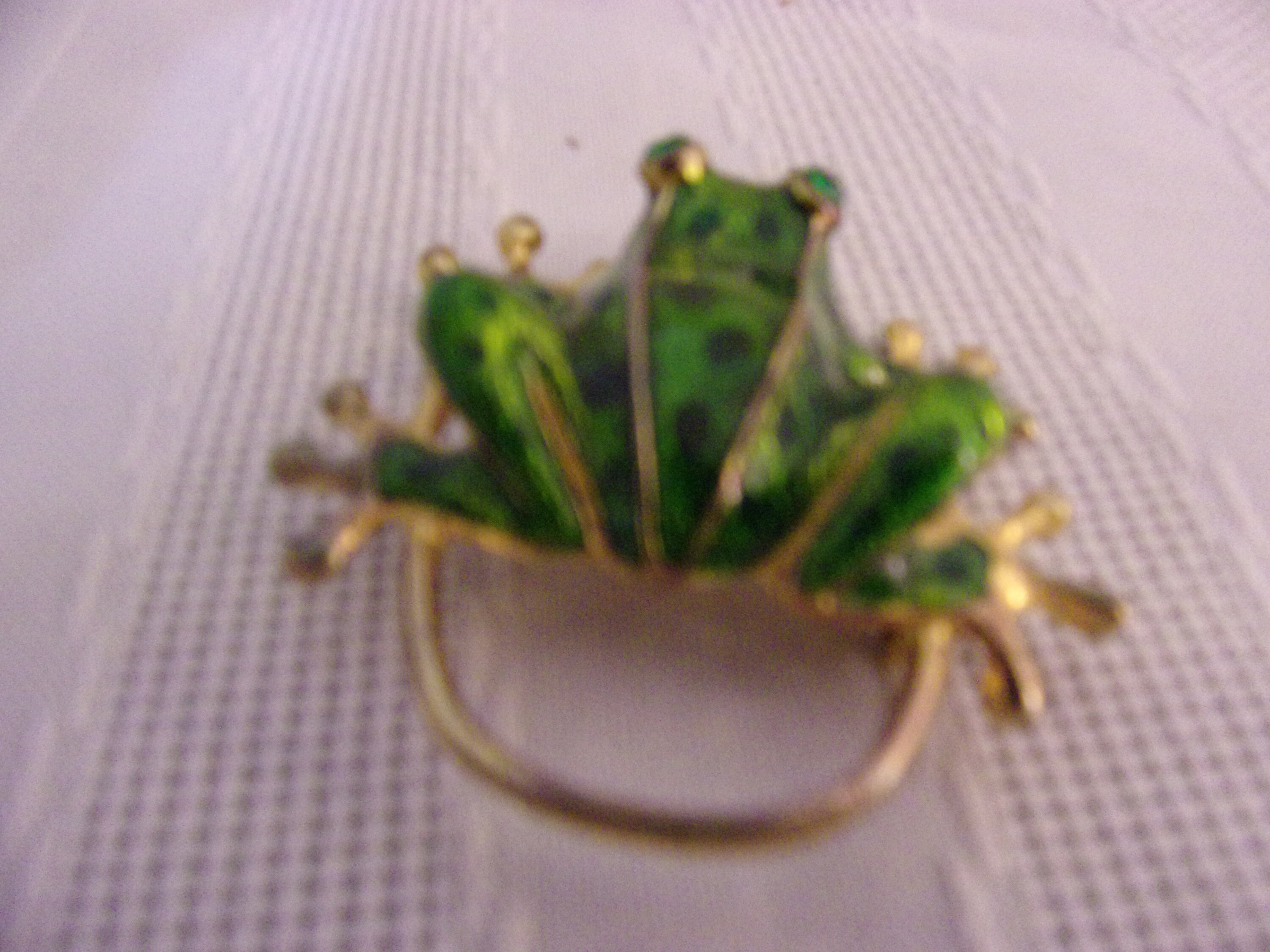 Vintage Large Frog Pin With Rhinestone Eyes | Etsy