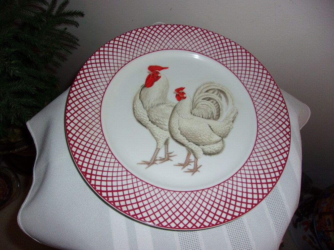 Vintage Porcelain Handpainted Chickens Plate Haldon Group Devonshire - Etsy