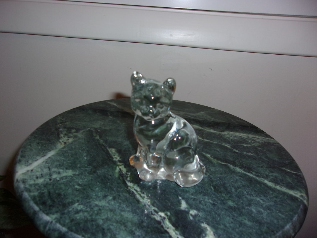 Vintage Fenton Glass Cat Paperweight/figurine - Etsy