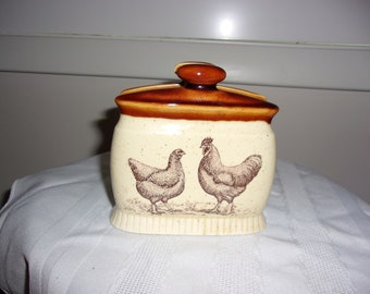 Rooster Napkin Holder Ceramic Chicken Table Decor Brown and Red Country ...