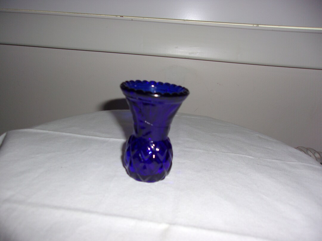 Vintage Cobalt Blue Glass Toothpick Holder - Etsy