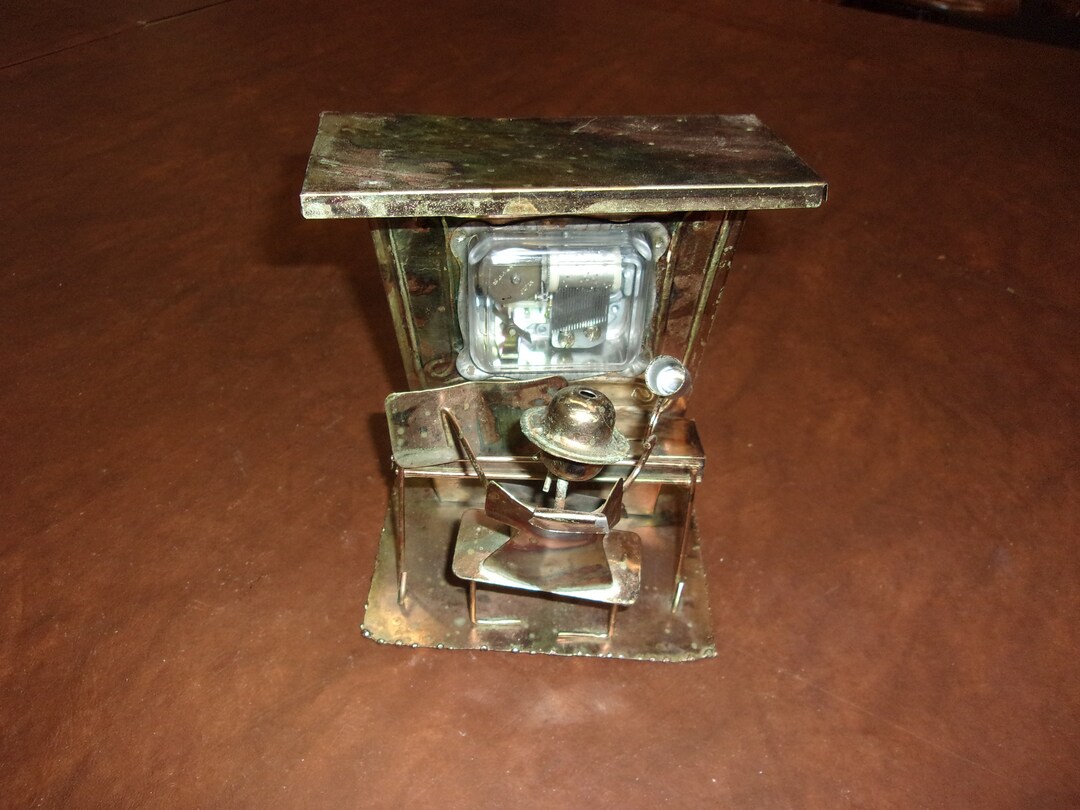 Vintage Copper and Brass Piano Bar Music Box - Etsy