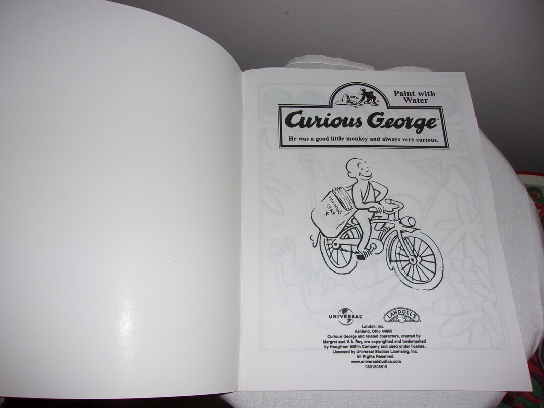 Vintage Curious George Paint by Number Book - Etsy