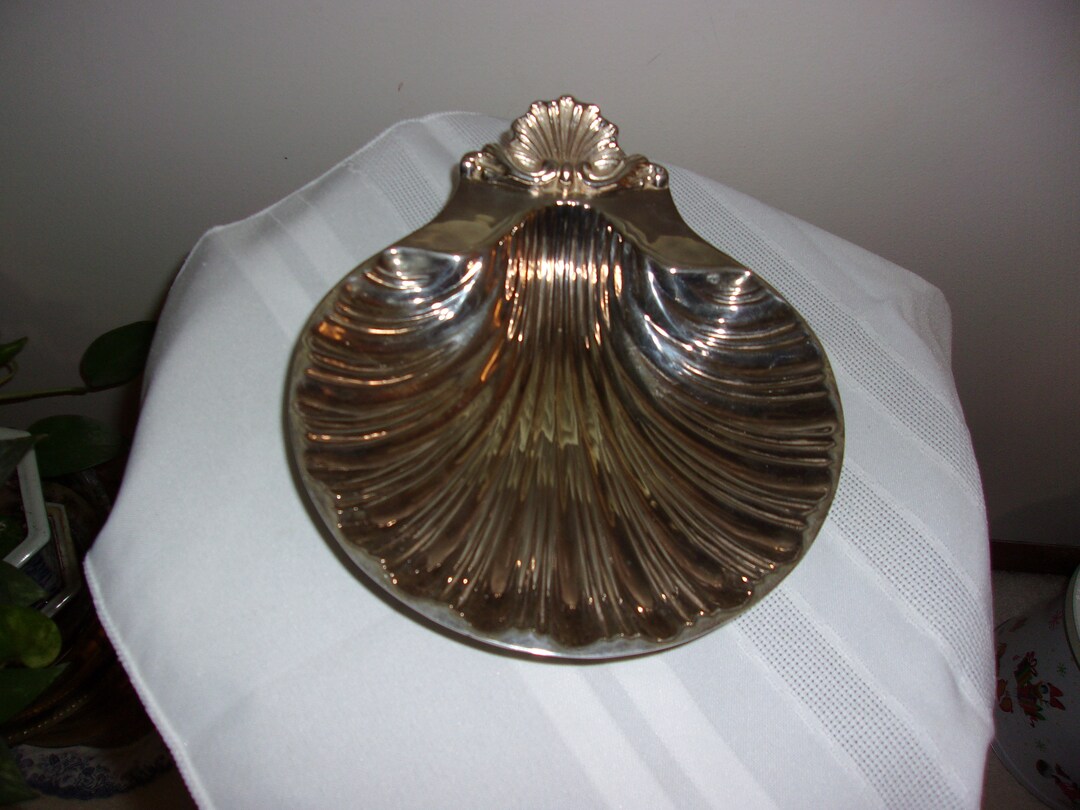 Vintage Zinc Alloy Silver Shell Dish - Etsy
