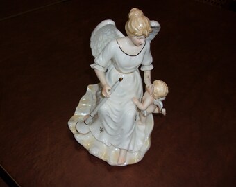Vintage Porcelain Angel Figurine Set, 4 Pieces, Sizes From 2.75 to 8.5 ...