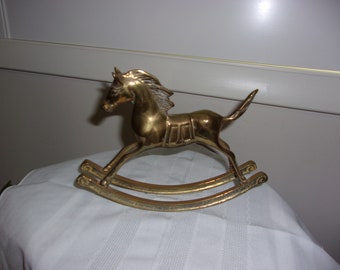 Vintage Brass Rocking Horse Decor - Etsy