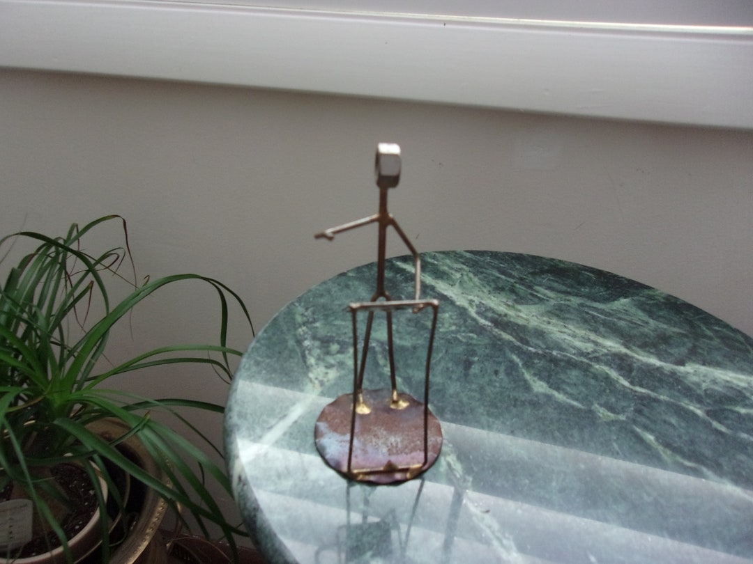 Vintage Handcrafted Metal Conductor Figurine - Etsy