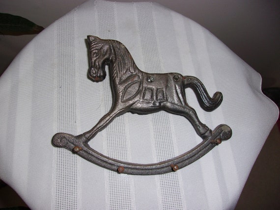 Vintage Cast Iron Rocking Horse Wall Plaque/keys Holder | Etsy