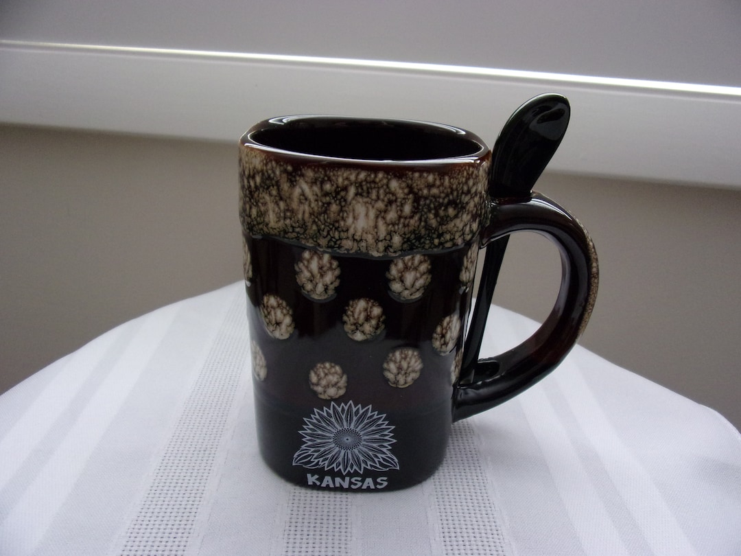 Vintage Handcrafted Ceramic Kansas Mug With Spoon - Etsy