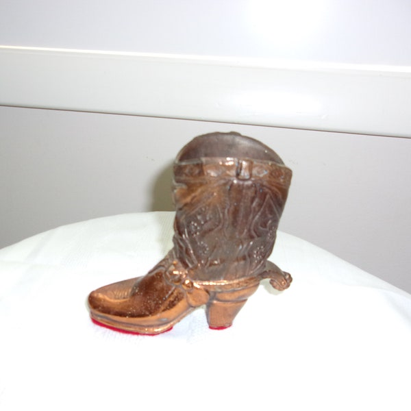 Copper Cowboy Boot Figurine - Etsy