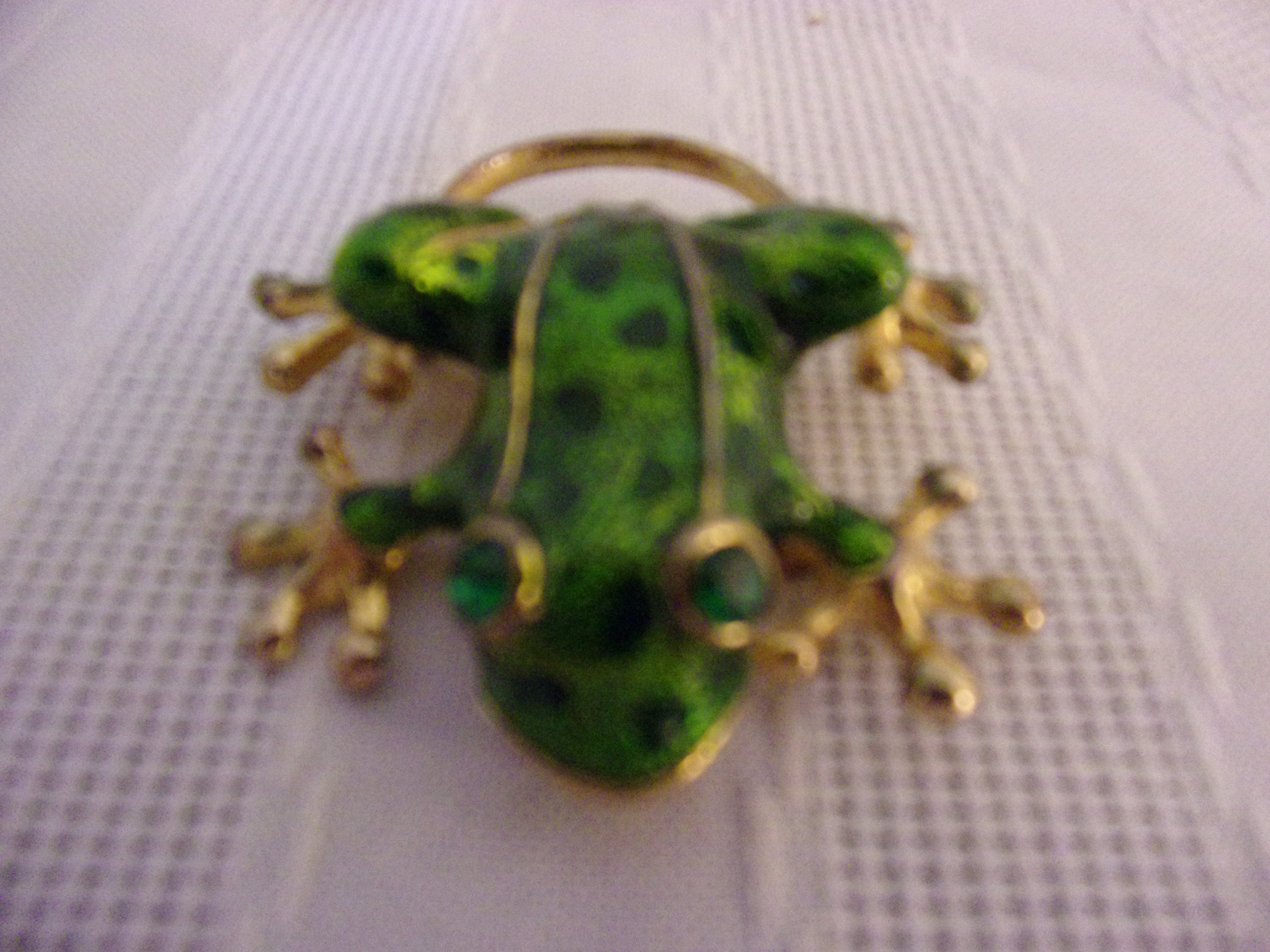 Vintage Large Frog Pin With Rhinestone Eyes | Etsy