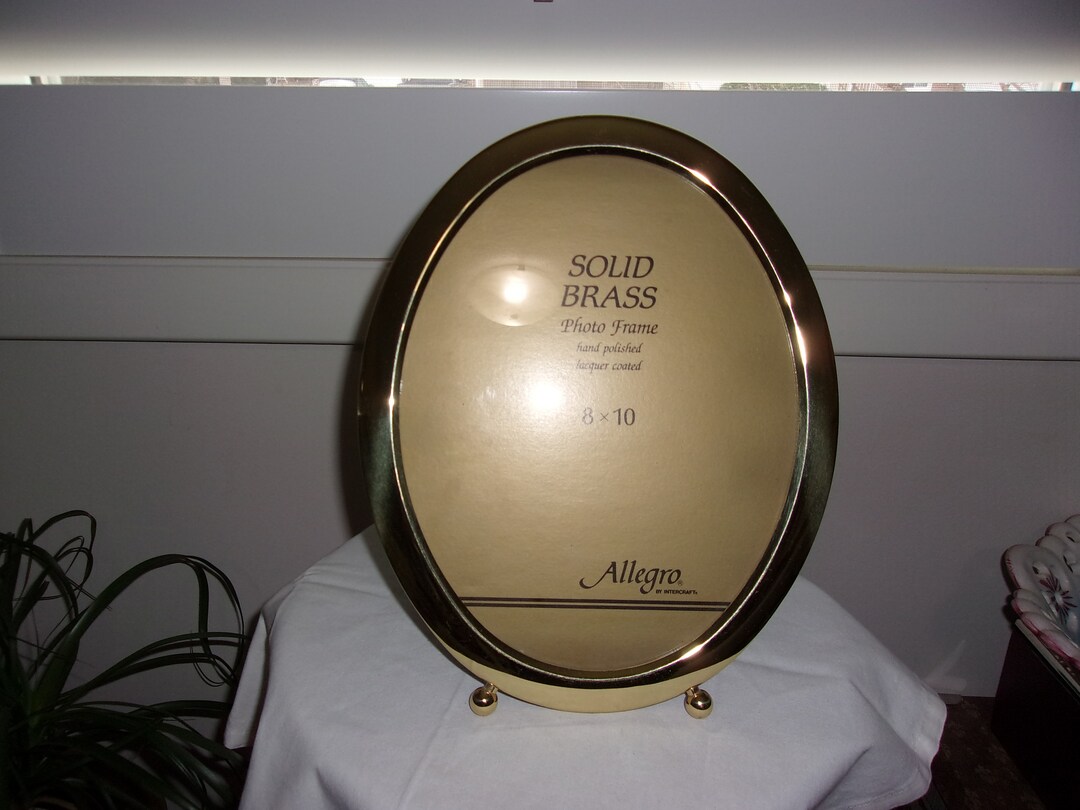 Vintage Large Oval Brass Picture Frame - Etsy